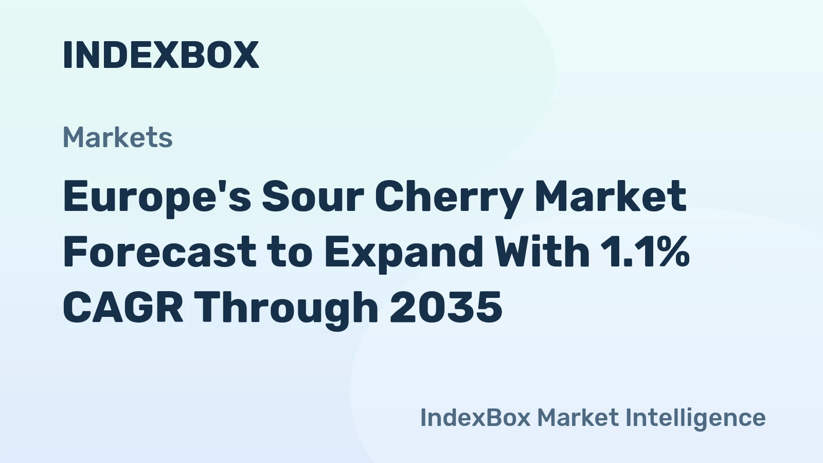 Europe's Sour Cherry Market Forecast to Expand With 1.1% CAGR Through 2035