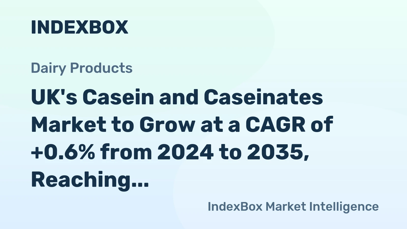 UK's Casein and Caseinates Market to Grow at a CAGR of +0.6% from 2024 to 2035, Reaching 15K tons in Volume
