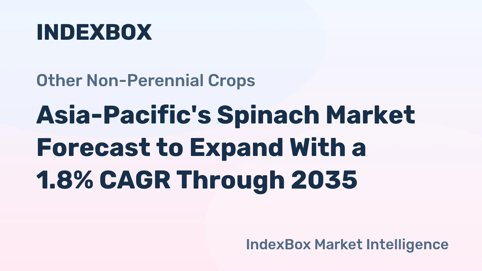 Asia-Pacific's Spinach Market Forecast to Expand With a 1.8% CAGR Through 2035