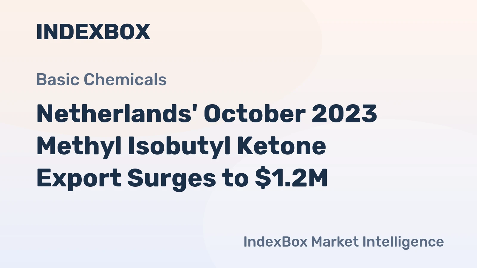 Netherlands' October 2023 Methyl Isobutyl Ketone Export Surges to $1.2M