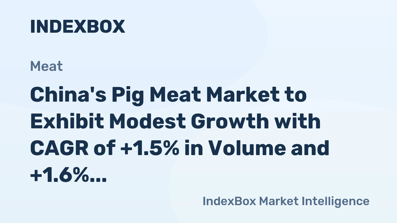 China's Pig Meat Market to Exhibit Modest Growth with CAGR of +1.5% in Volume and +1.6% in Value from 2024 to 2035