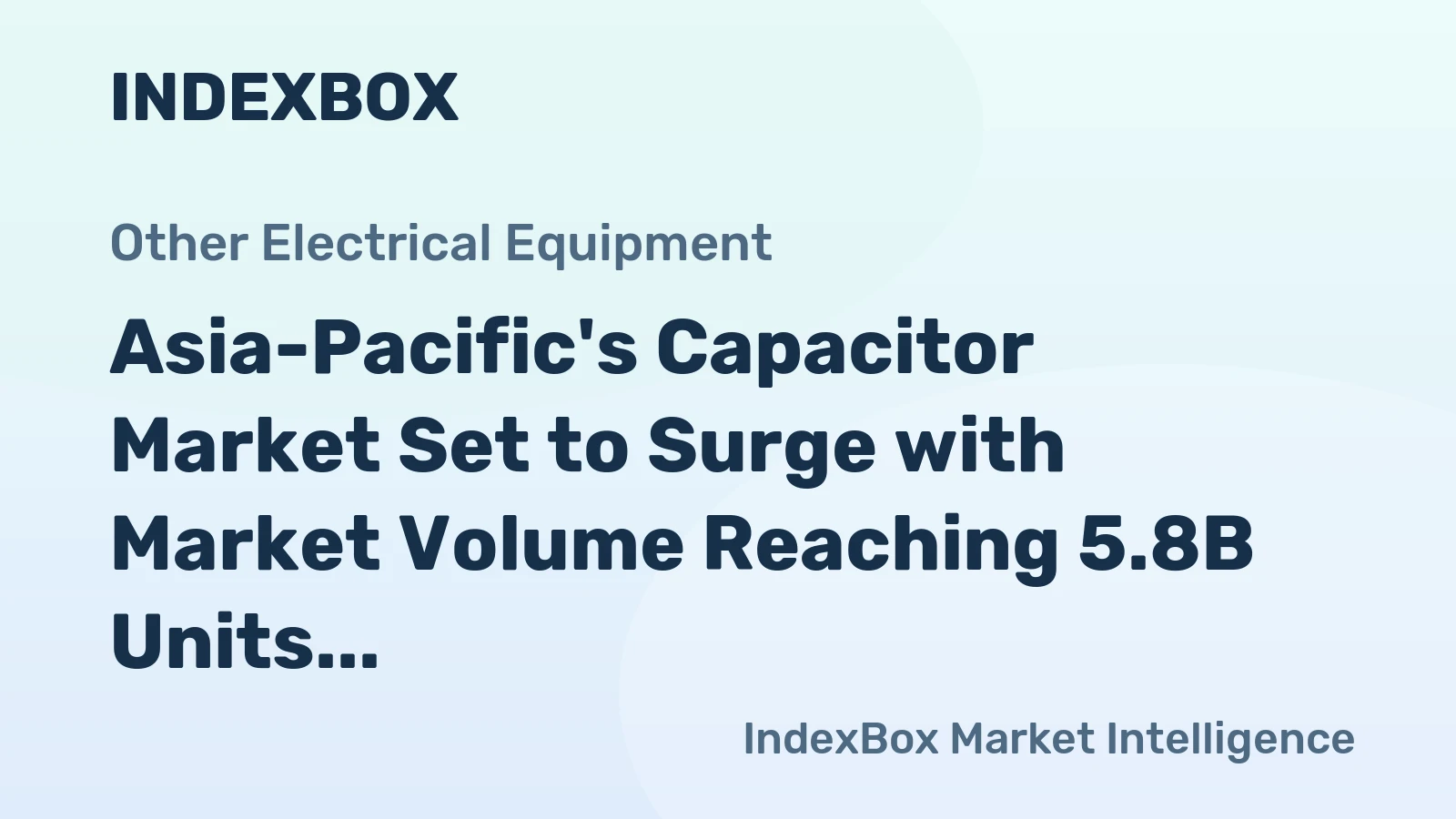 Asia-Pacific's Capacitor Market Set to Surge with Market Volume Reaching 5.8B Units by 2035