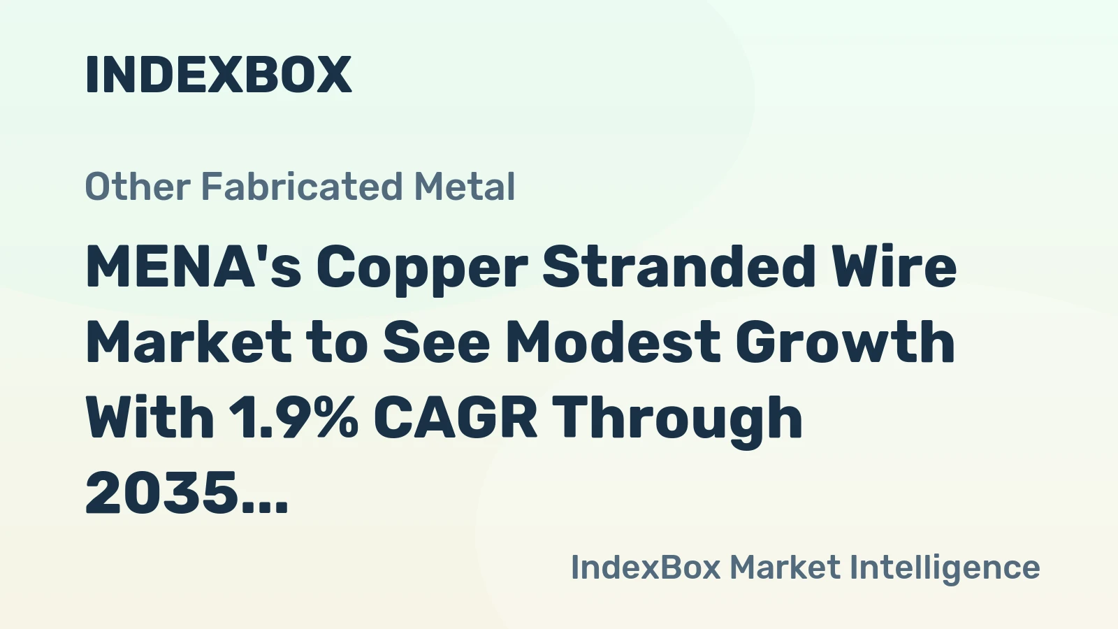 MENA's Copper Stranded Wire Market to See Modest Growth With 1.9% CAGR Through 2035