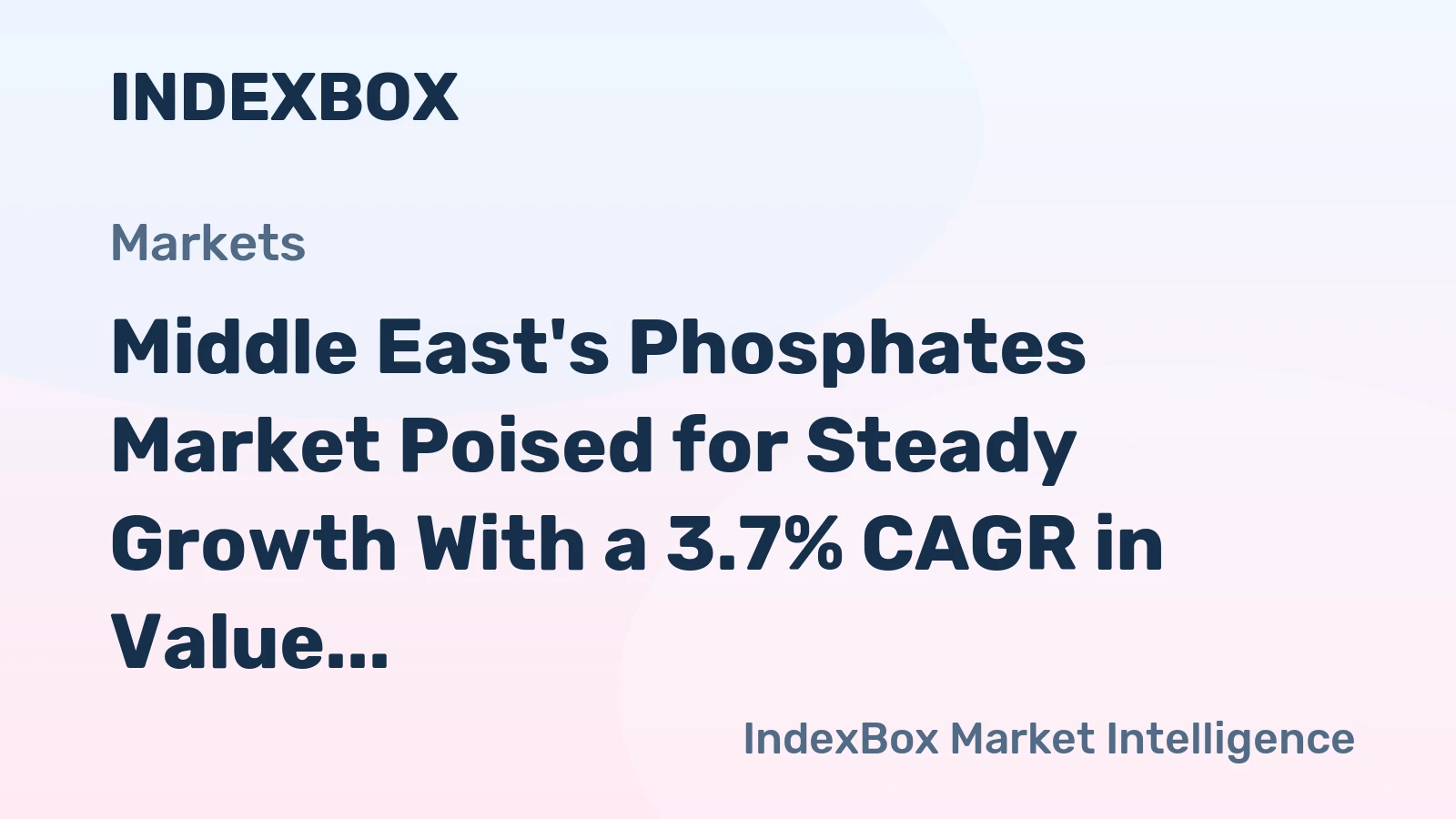 Middle East's Phosphates Market Poised for Steady Growth With a 3.7% CAGR in Value