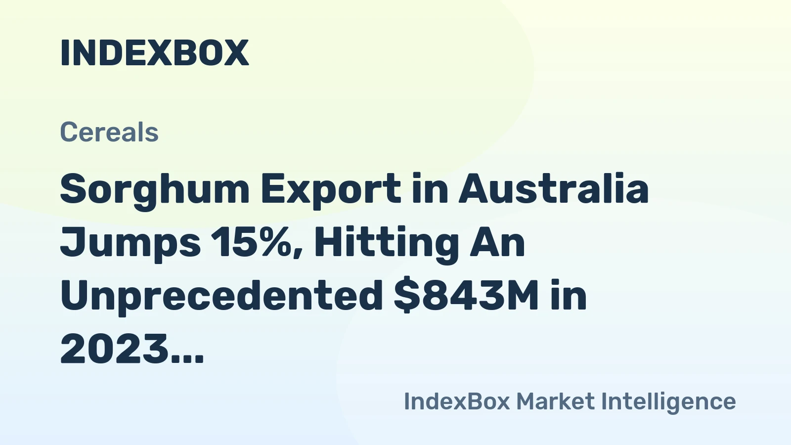 Sorghum Export in Australia Jumps 15%, Hitting An Unprecedented $843M in 2023