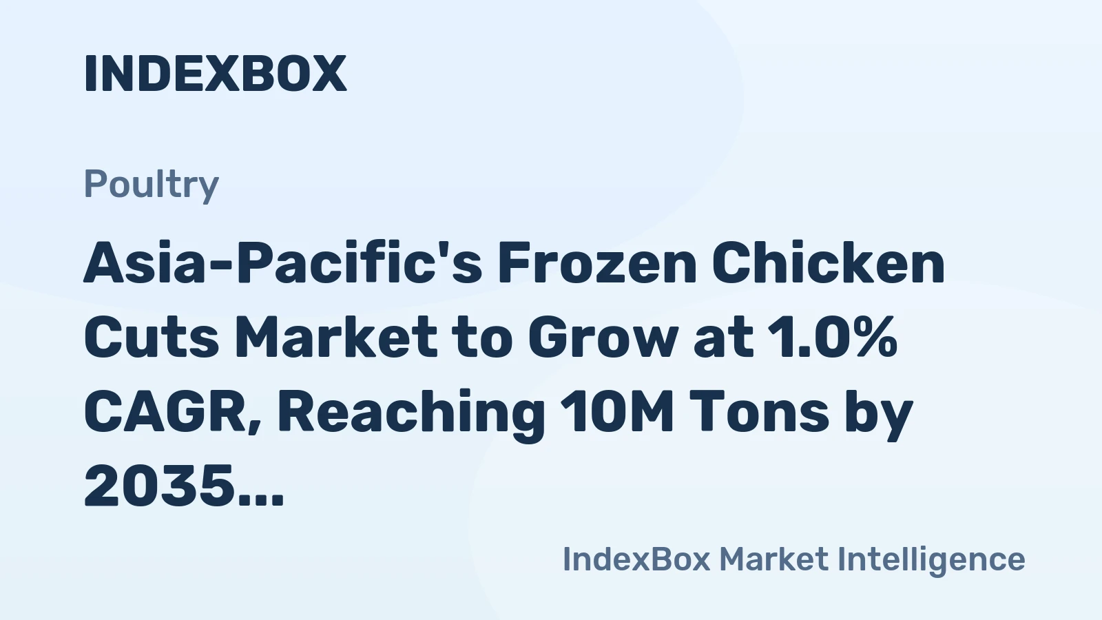 Asia-Pacific's Frozen Chicken Cuts Market to Grow at 1.0% CAGR, Reaching 10M Tons by 2035