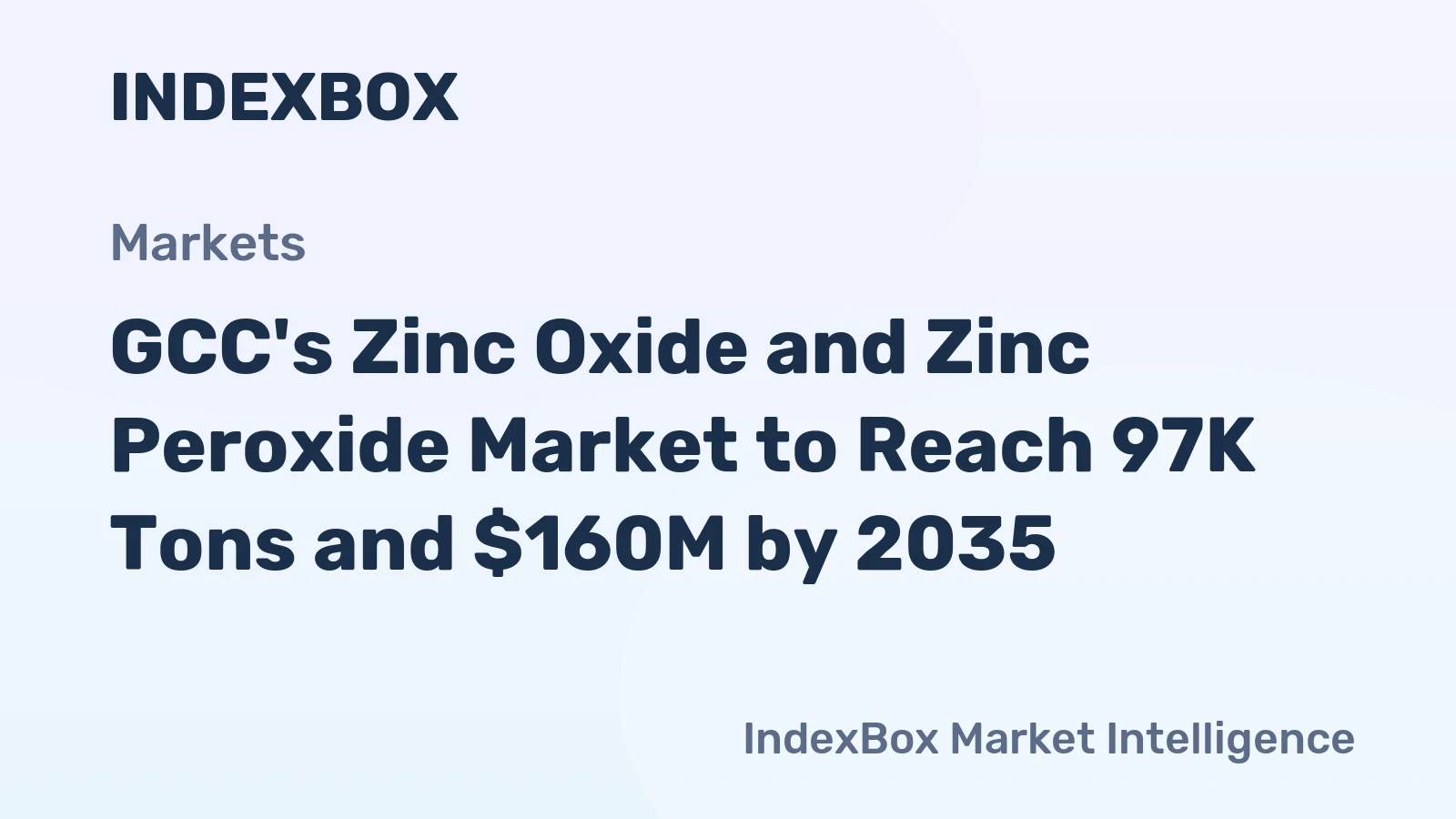 GCC's Zinc Oxide and Zinc Peroxide Market to Reach 97K Tons and $160M by 2035