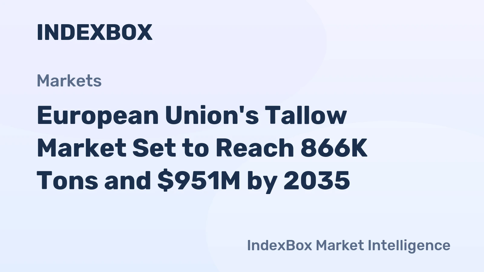 European Union's Tallow Market Set to Reach 866K Tons and $951M by 2035