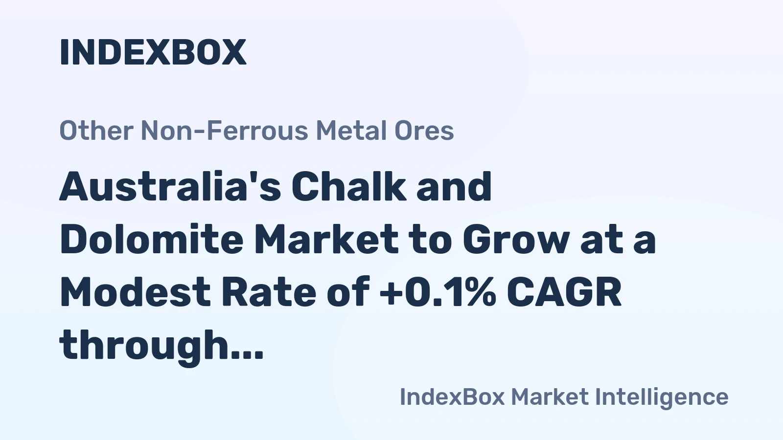 Australia's Chalk and Dolomite Market to Grow at a Modest Rate of +0.1% CAGR through 2035