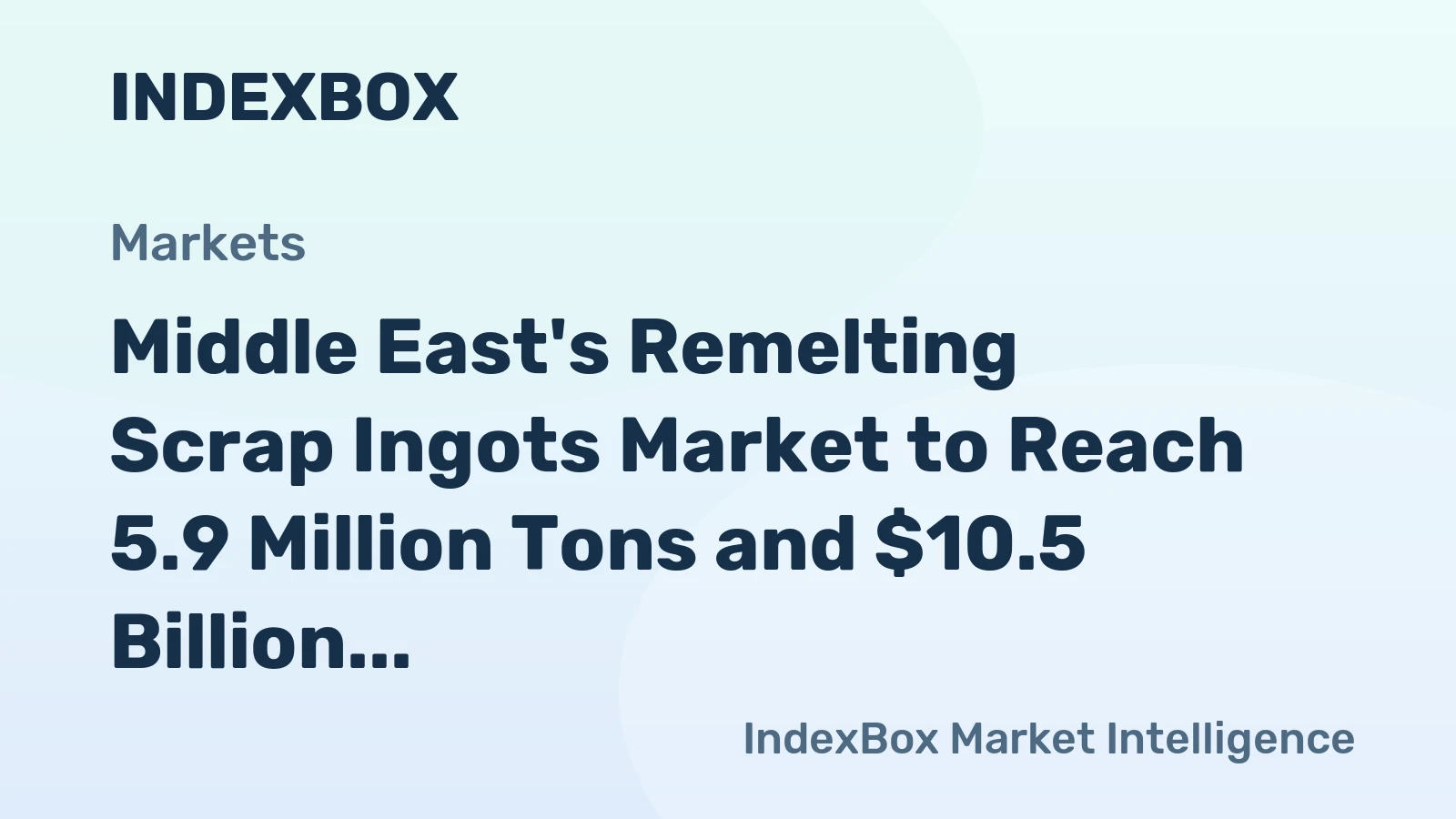 Middle East's Remelting Scrap Ingots Market to Reach 5.9 Million Tons and $10.5 Billion by 2035