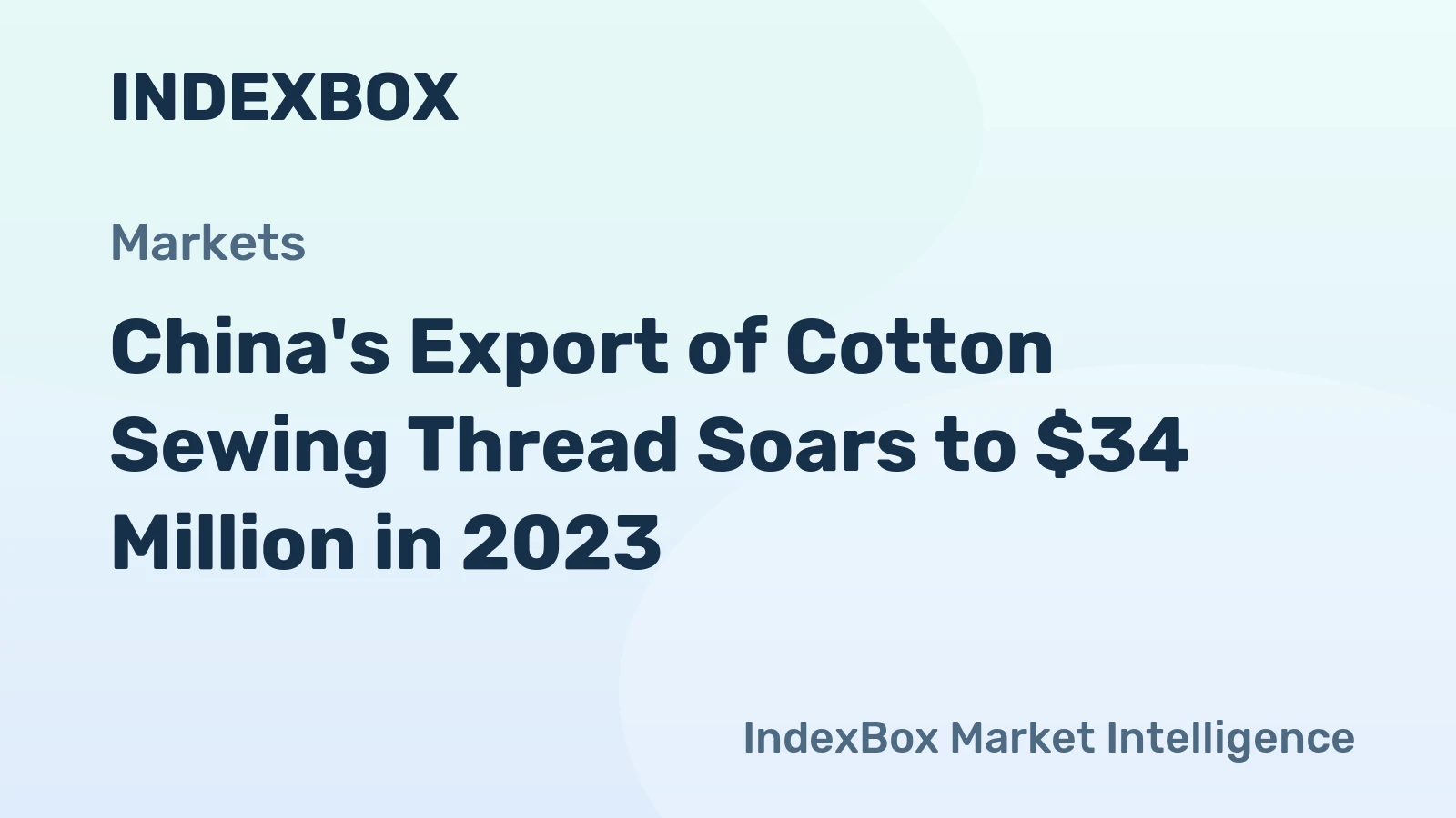China's Export of Cotton Sewing Thread Soars to $34 Million in 2023