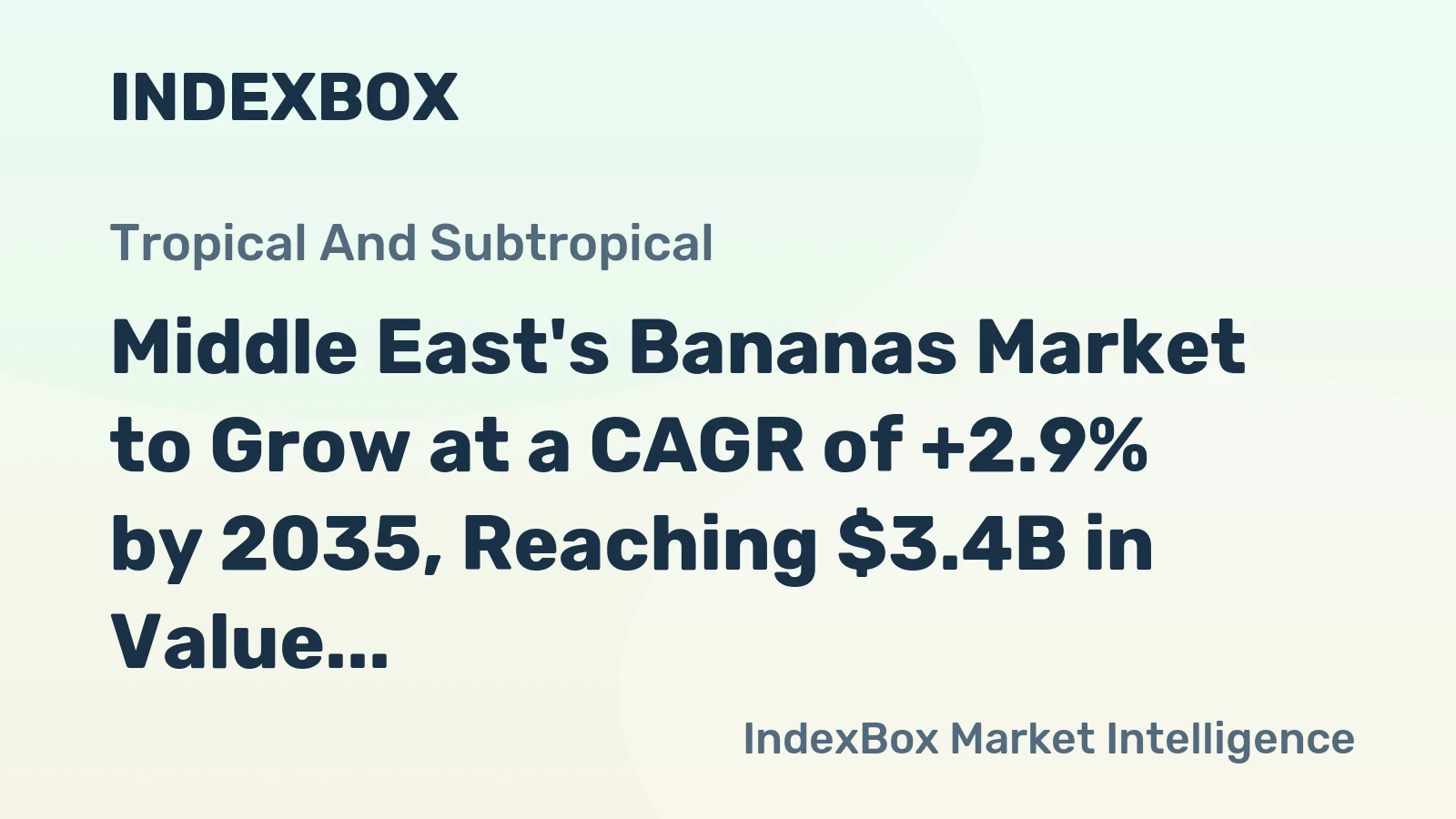 Middle East's Bananas Market to Grow at a CAGR of +2.9% by 2035, Reaching $3.4B in Value
