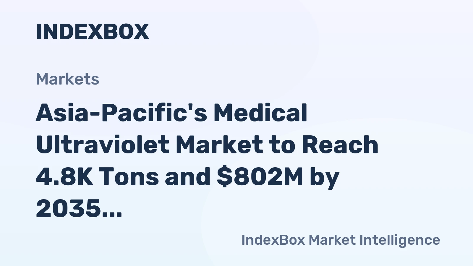Asia-Pacific's Medical Ultraviolet Market to Reach 4.8K Tons and $802M by 2035, Fueled by Rising Demand
