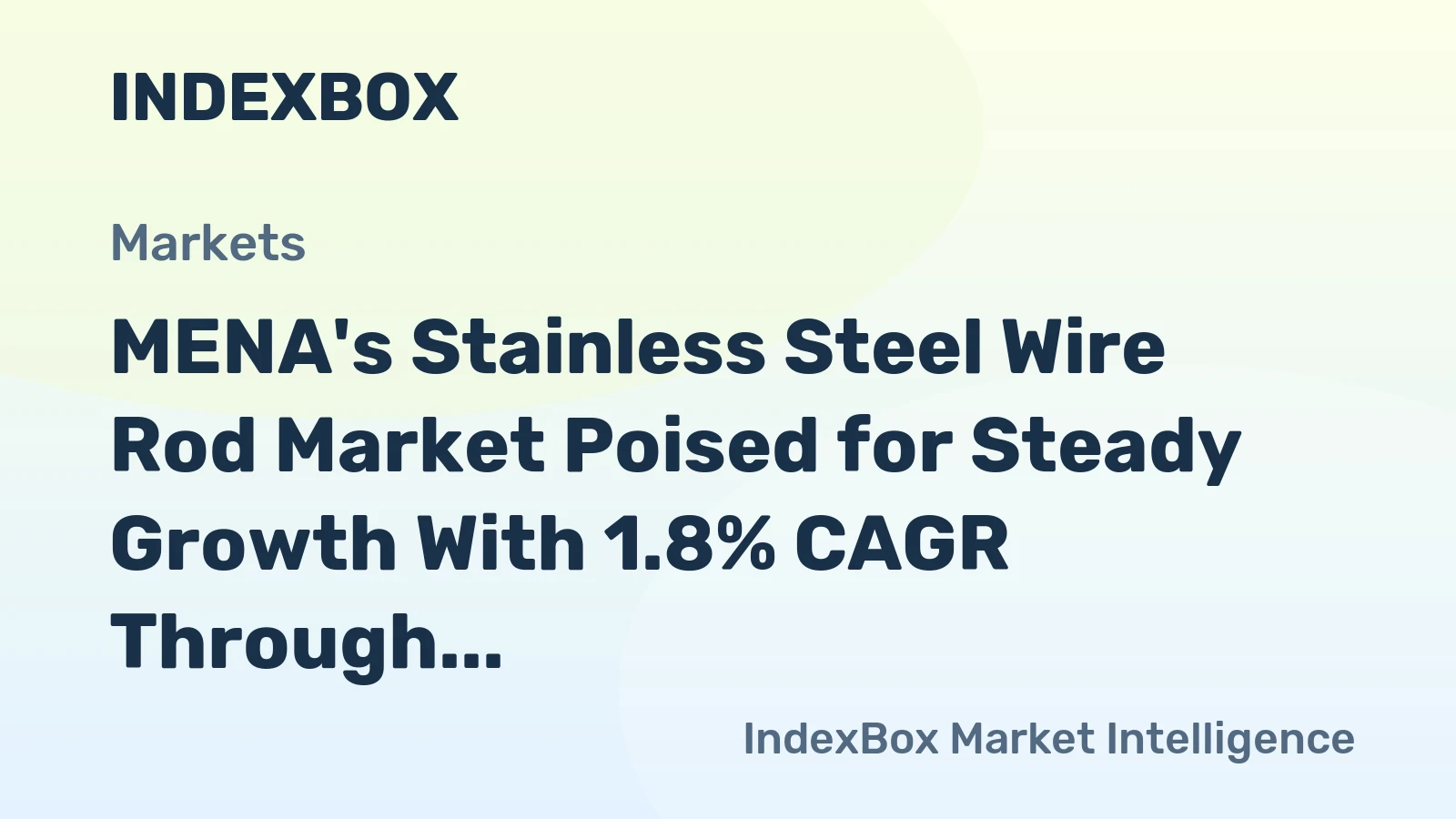 MENA's Stainless Steel Wire Rod Market Poised for Steady Growth With 1.8% CAGR Through 2035