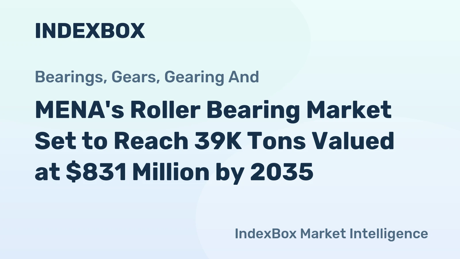 MENA's Roller Bearing Market Set to Reach 39K Tons Valued at $831 Million by 2035