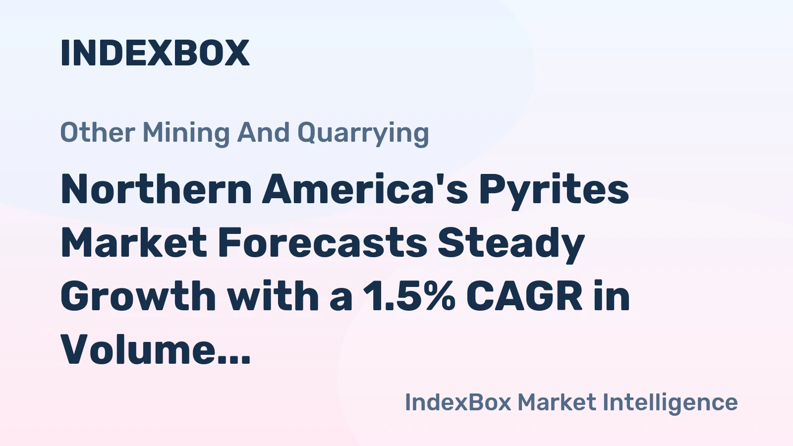 Northern America's Pyrites Market Forecasts Steady Growth with a 1.5% CAGR in Volume