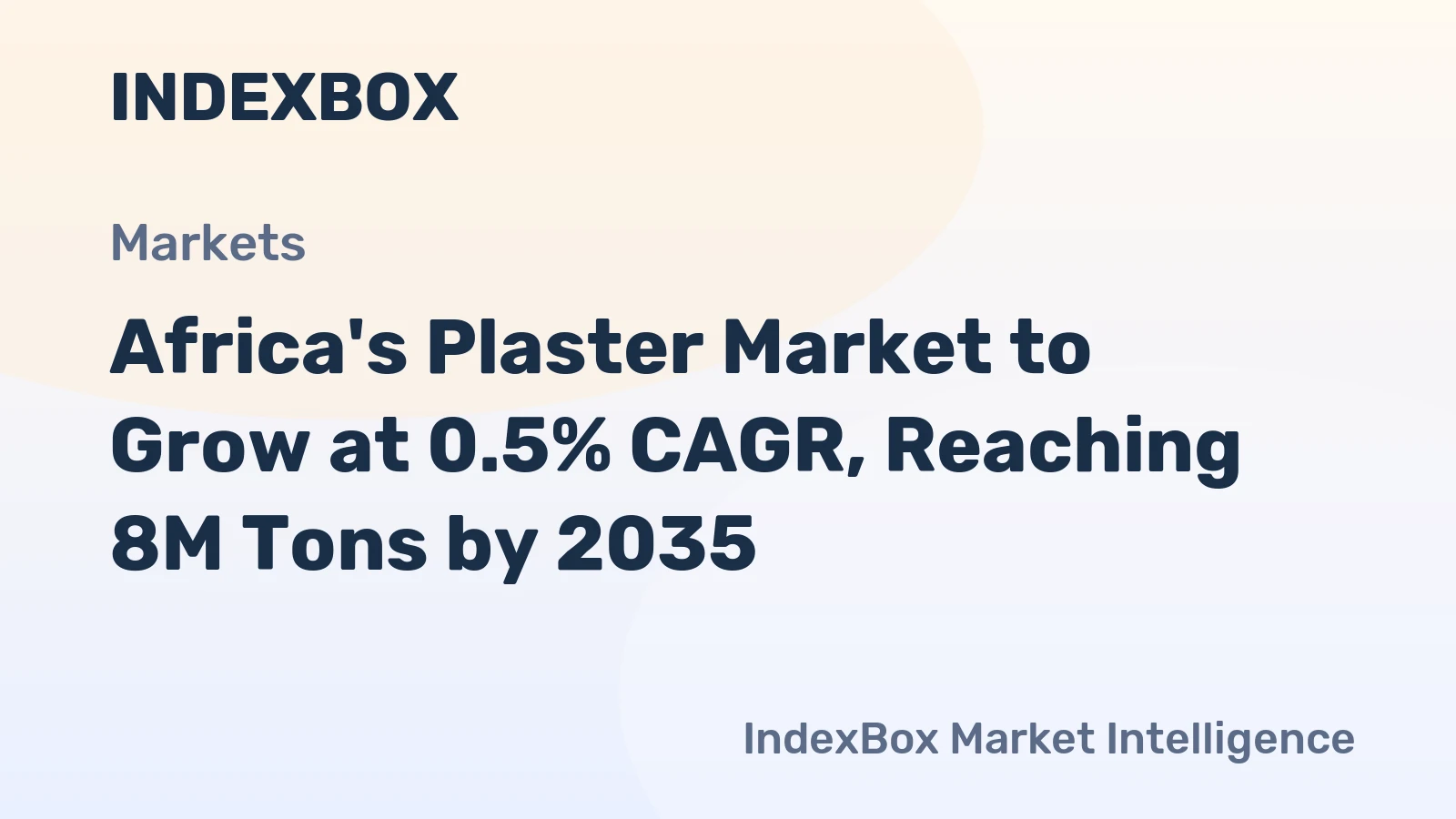 Africa's Plaster Market to Grow at 0.5% CAGR, Reaching 8M Tons by 2035
