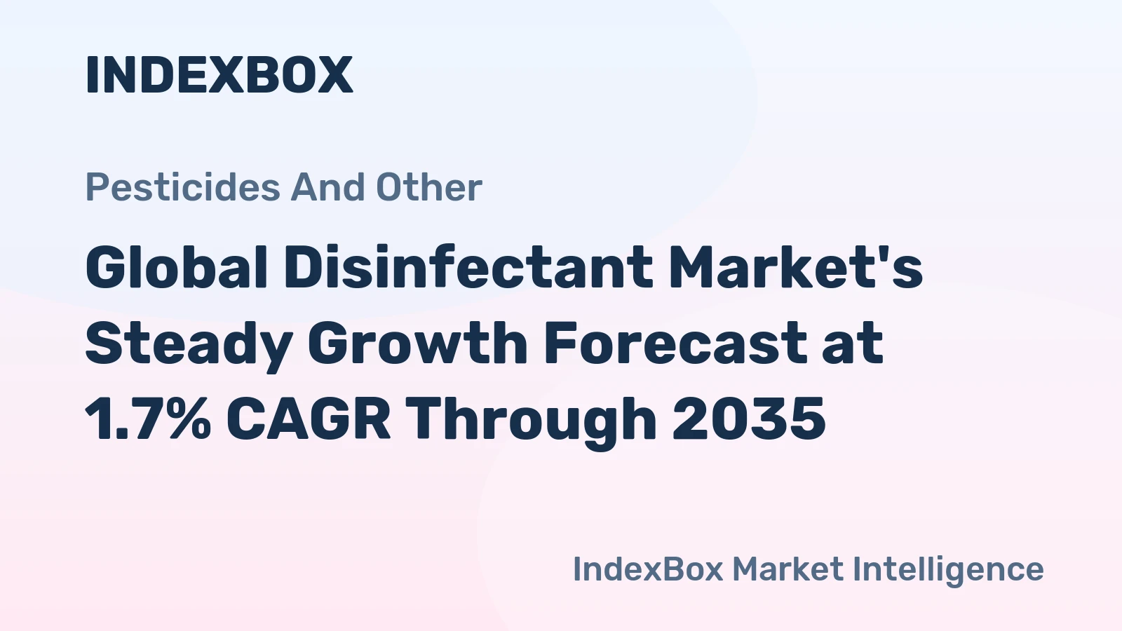 Global Disinfectant Market's Steady Growth Forecast at 1.7% CAGR Through 2035