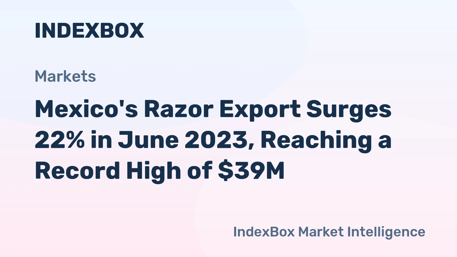 Mexico's Razor Export Surges 22% in June 2023, Reaching a Record High of $39M