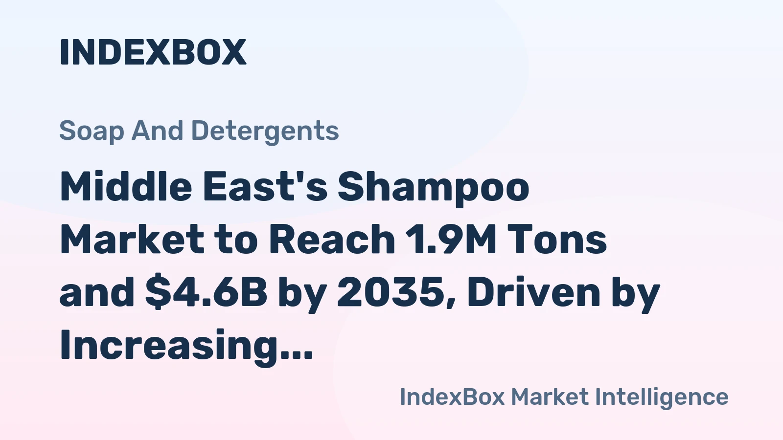 Middle East's Shampoo Market to Reach 1.9M Tons and $4.6B by 2035, Driven by Increasing Demand