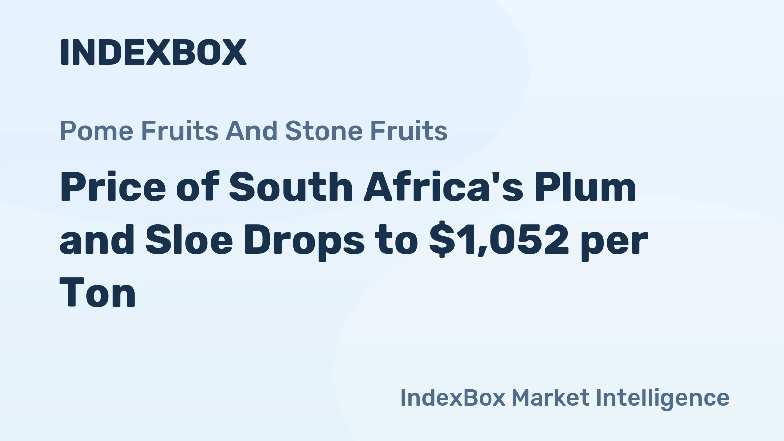 Price of South Africa's Plum and Sloe Drops to $1,052 per Ton