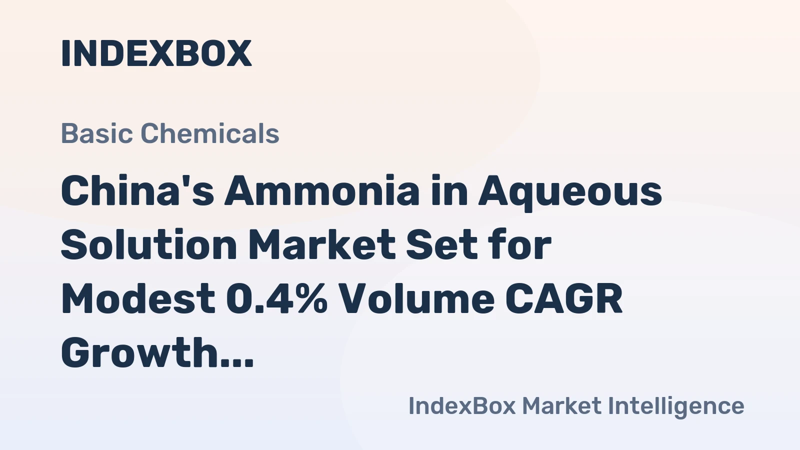China's Ammonia in Aqueous Solution Market Set for Modest 0.4% Volume CAGR Growth Through 2035