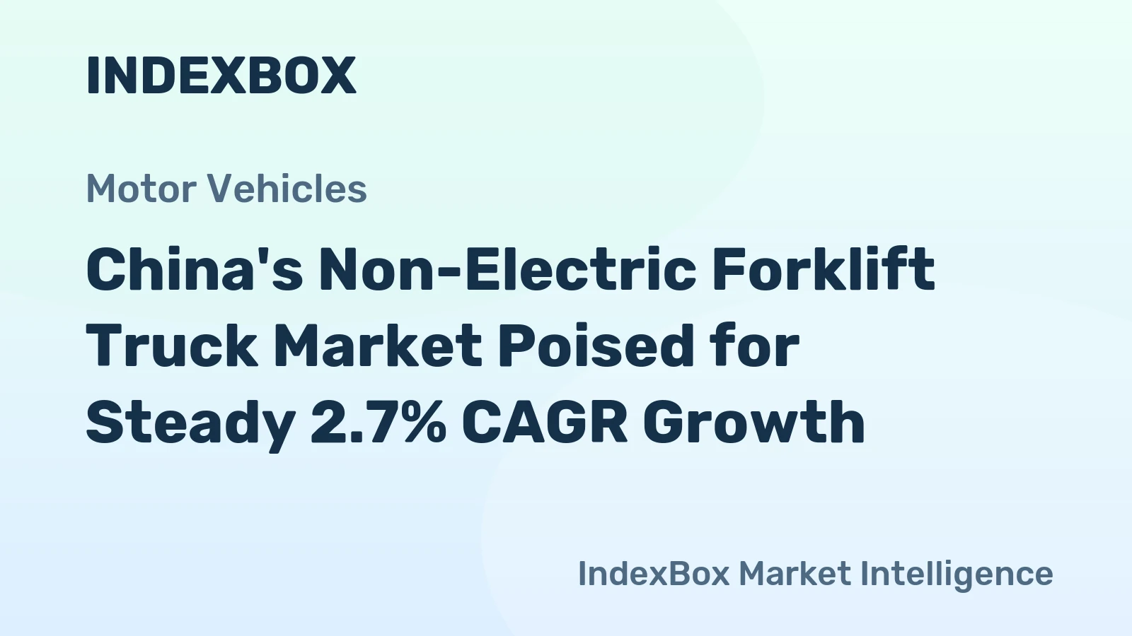 China's Non-Electric Forklift Truck Market Poised for Steady 2.7% CAGR Growth