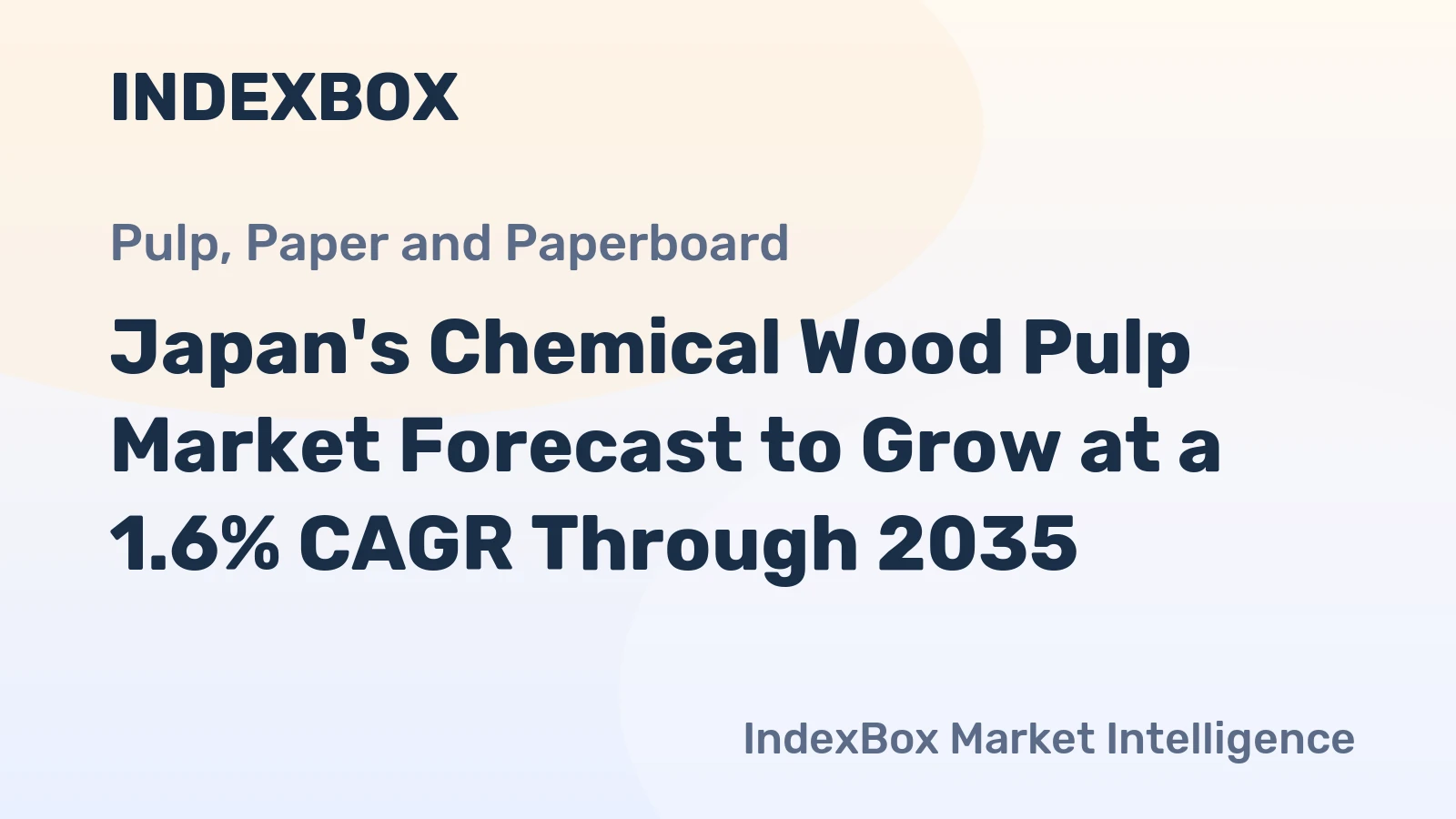 Japan's Chemical Wood Pulp Market Forecast to Grow at a 1.6% CAGR Through 2035