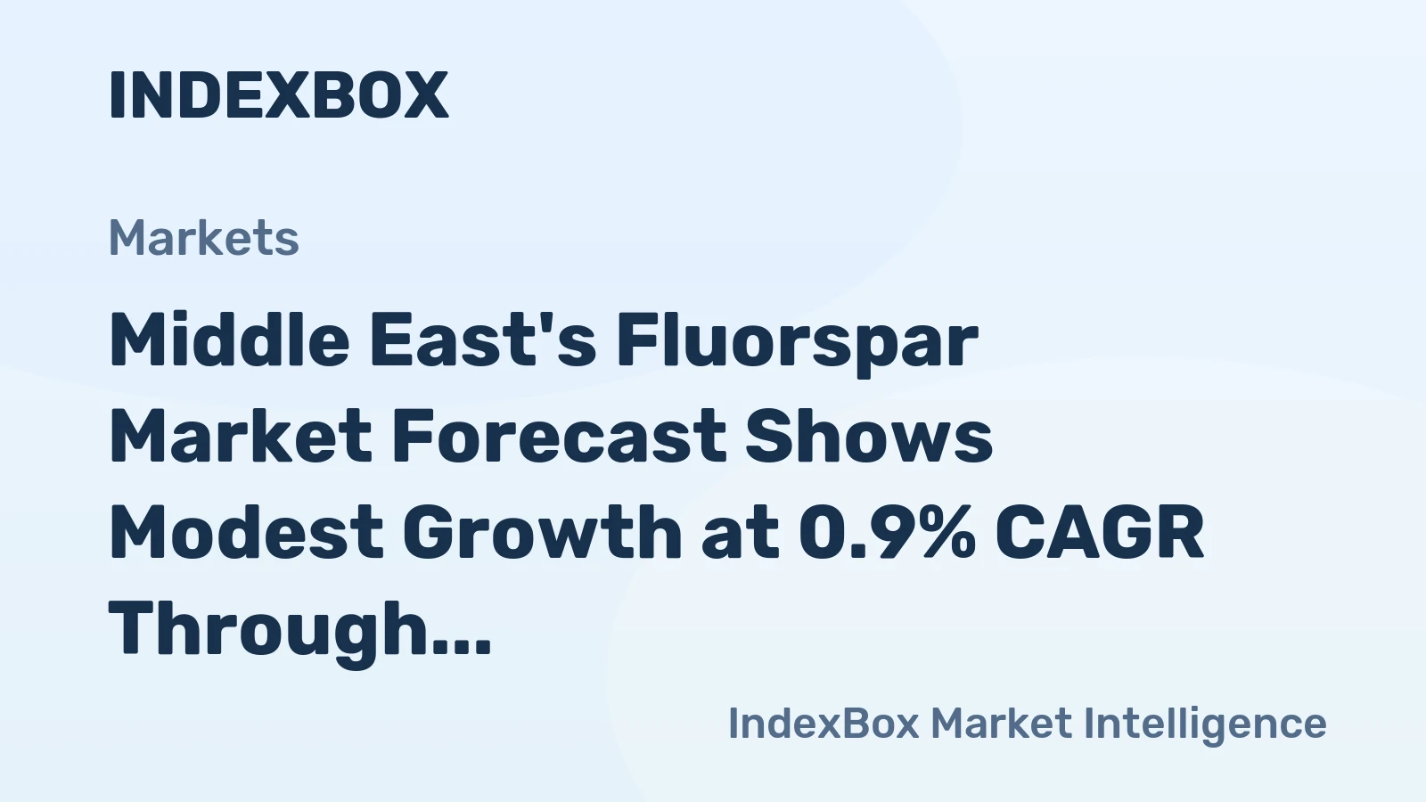 Middle East's Fluorspar Market Forecast Shows Modest Growth at 0.9% CAGR Through 2035