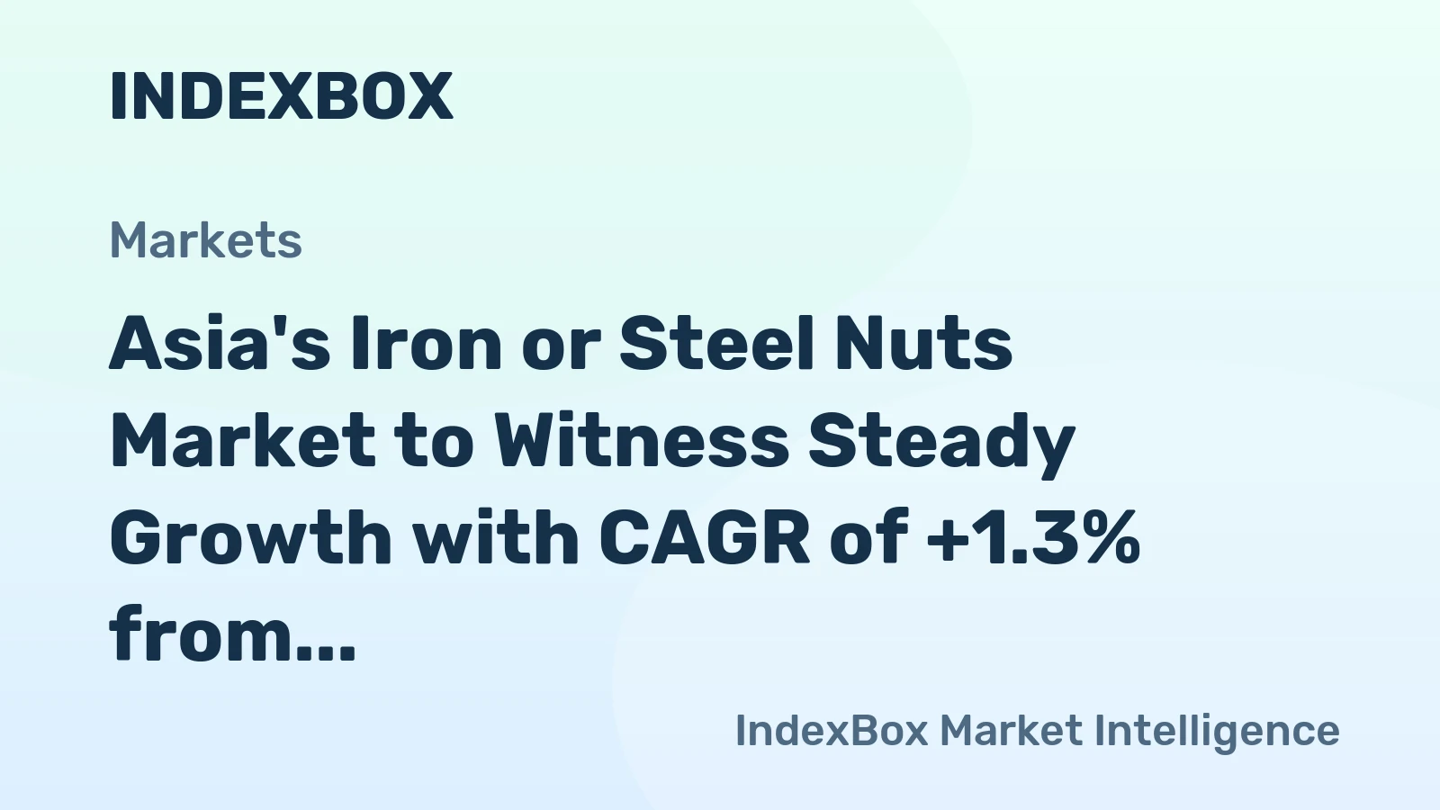 Asia's Iron or Steel Nuts Market to Witness Steady Growth with CAGR of +1.3% from 2024 to 2035