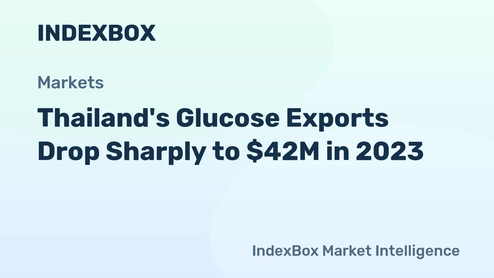 Thailand's Glucose Exports Drop Sharply to $42M in 2023