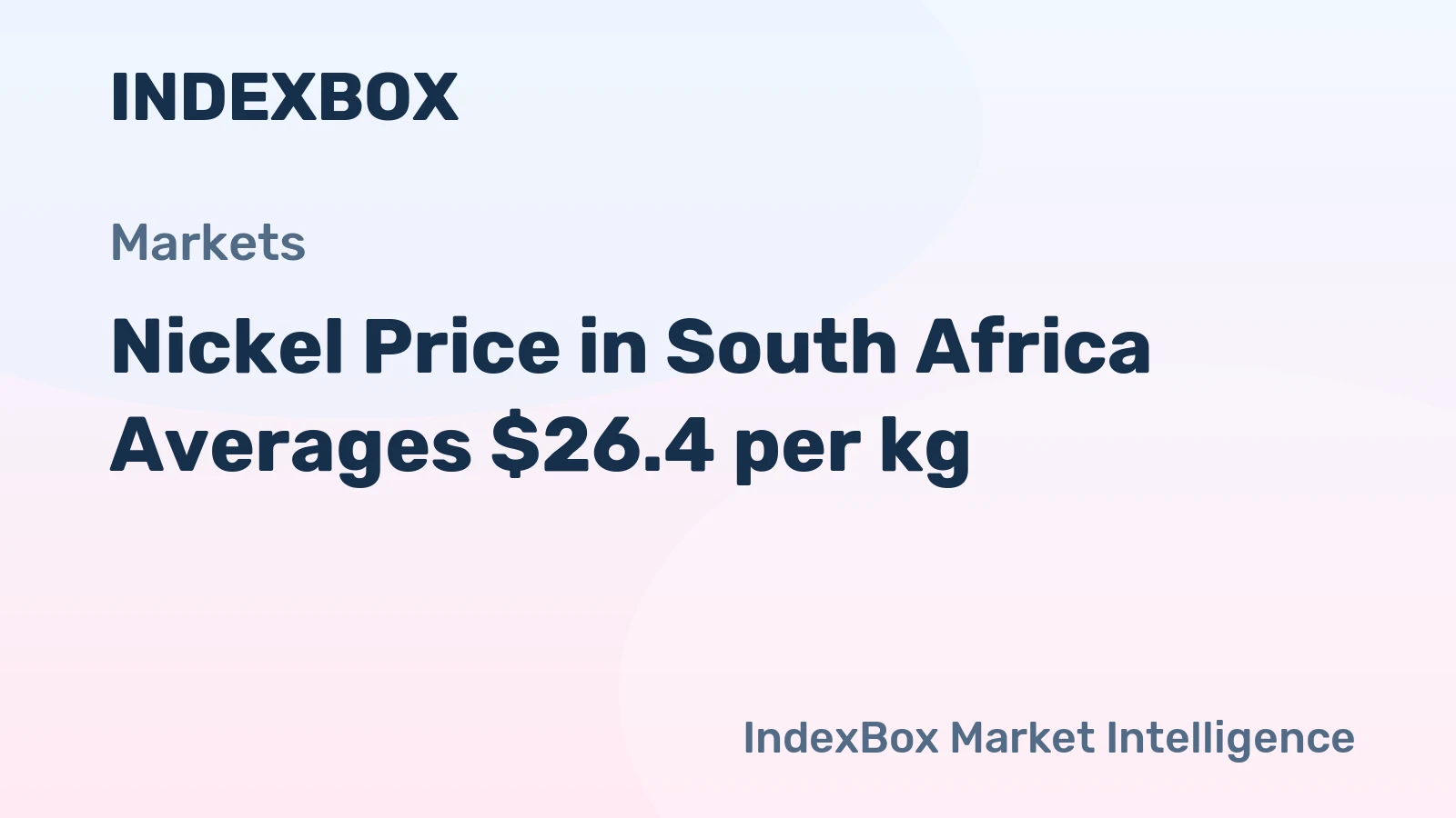 Nickel Price in South Africa Averages $26.4 per kg