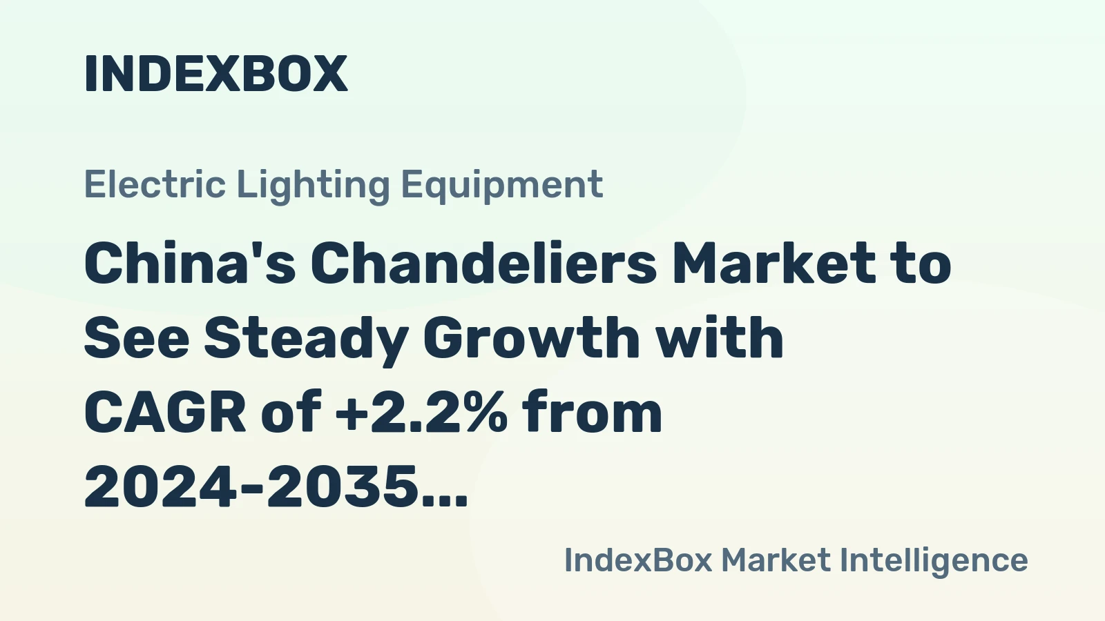 China's Chandeliers Market to See Steady Growth with CAGR of +2.2% from 2024-2035, Reaching $15.7B by 2035
