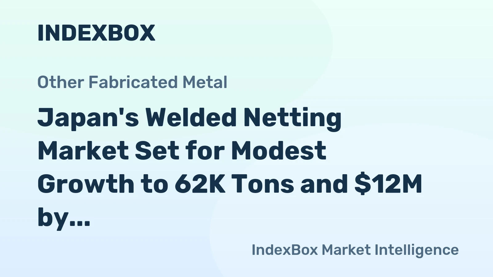 Japan's Welded Netting Market Set for Modest Growth to 62K Tons and $12M by 2035
