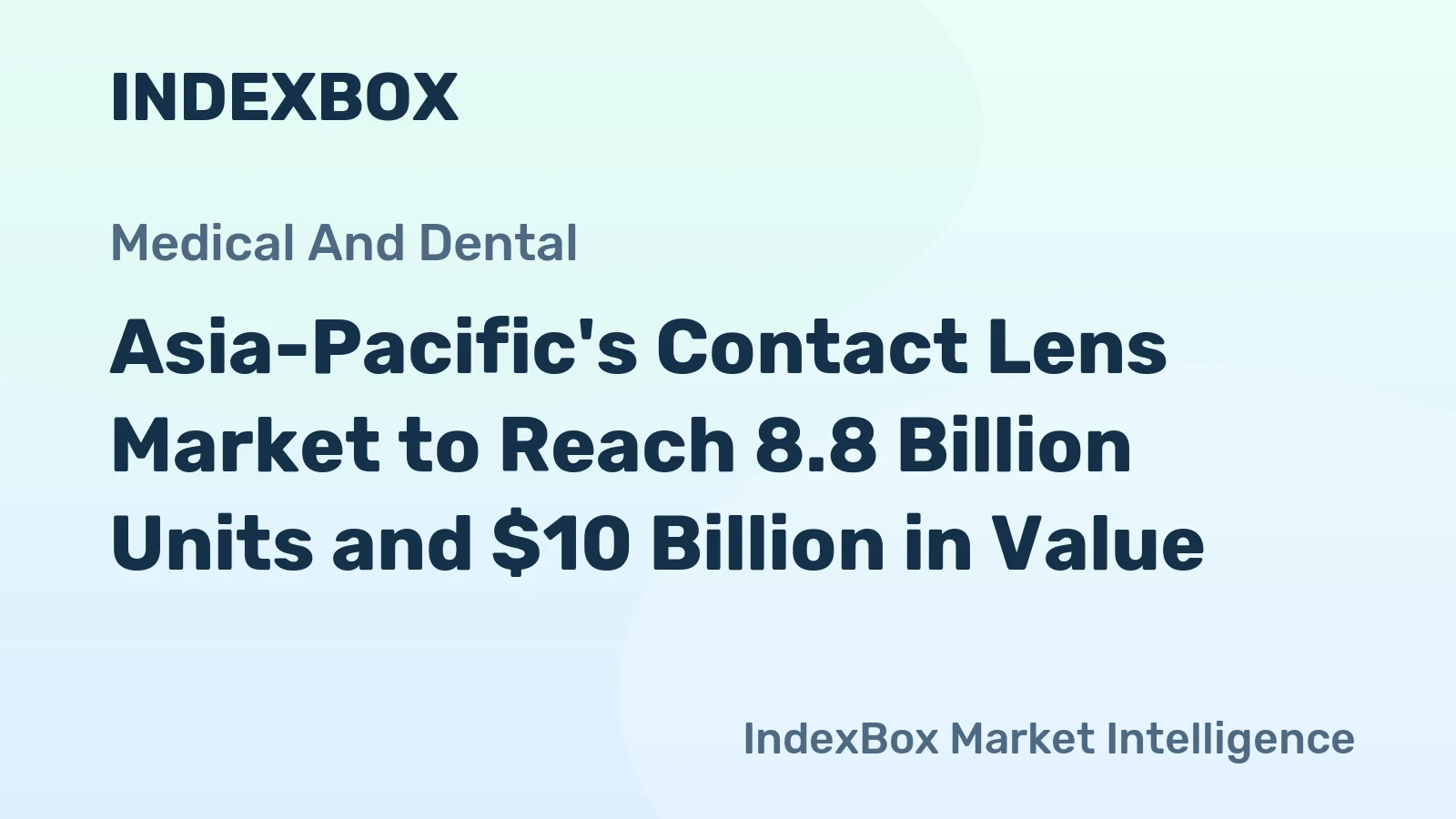 Asia-Pacific's Contact Lens Market to Reach 8.8 Billion Units and $10 Billion in Value