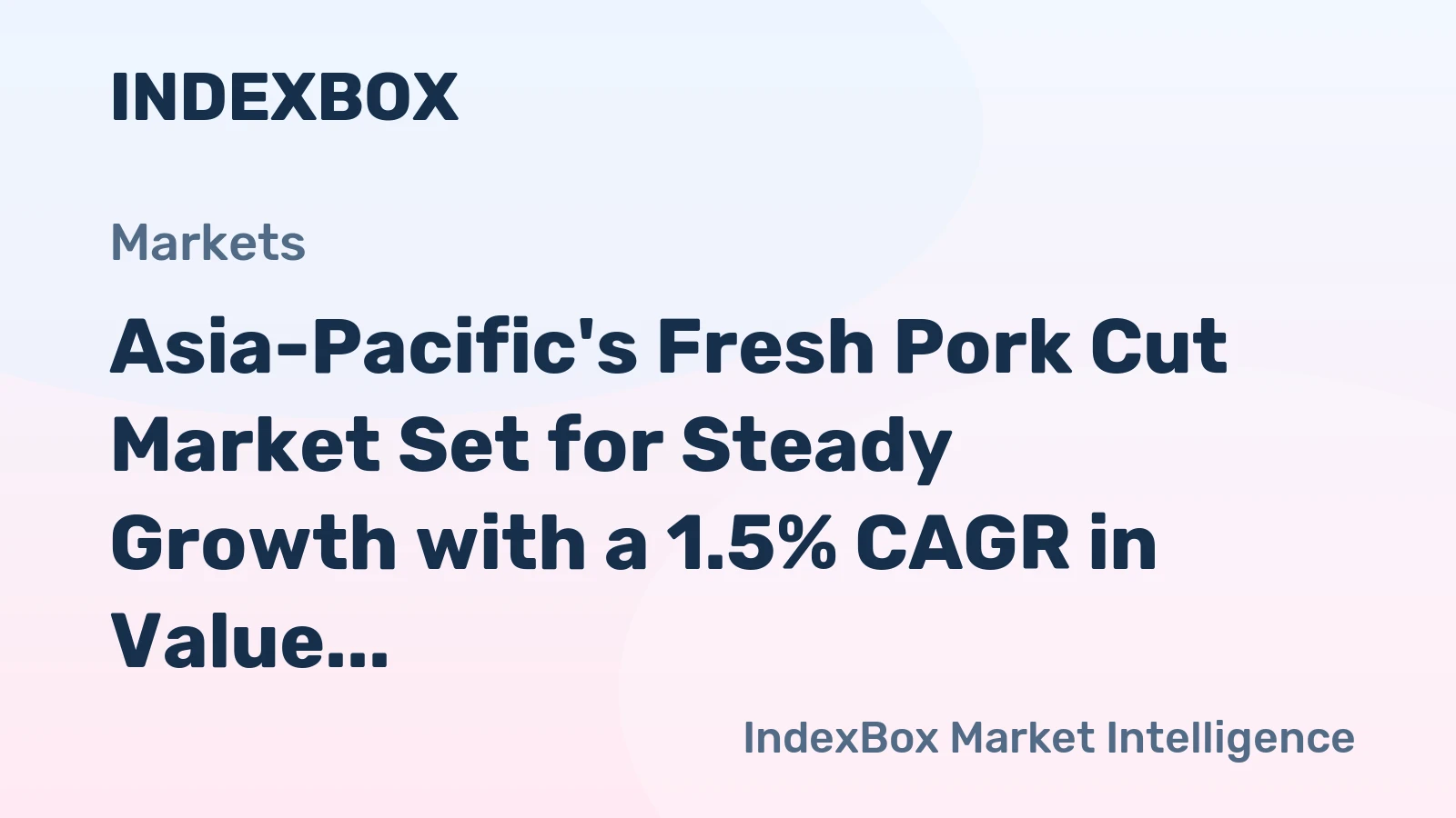 Asia-Pacific's Fresh Pork Cut Market Set for Steady Growth with a 1.5% CAGR in Value