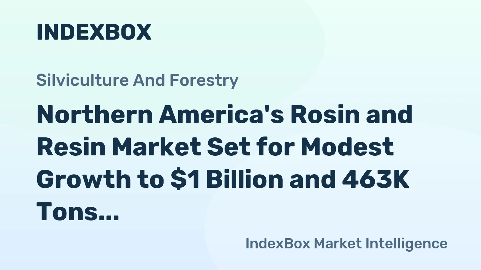 Northern America's Rosin and Resin Market Set for Modest Growth to $1 Billion and 463K Tons