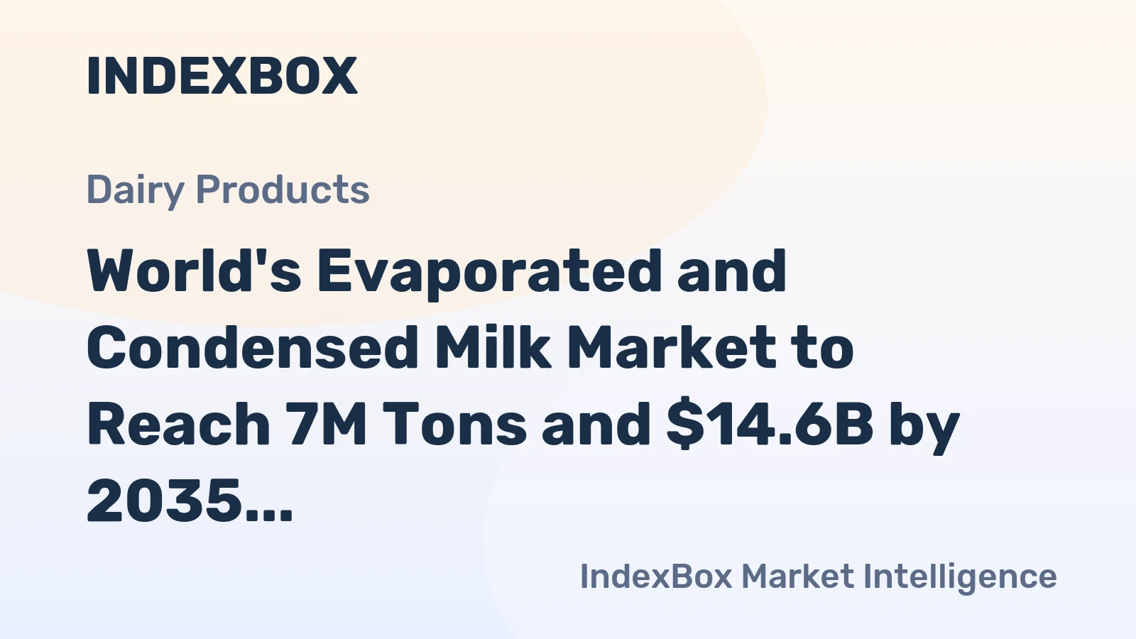 World's Evaporated and Condensed Milk Market to Reach 7M Tons and $14.6B by 2035