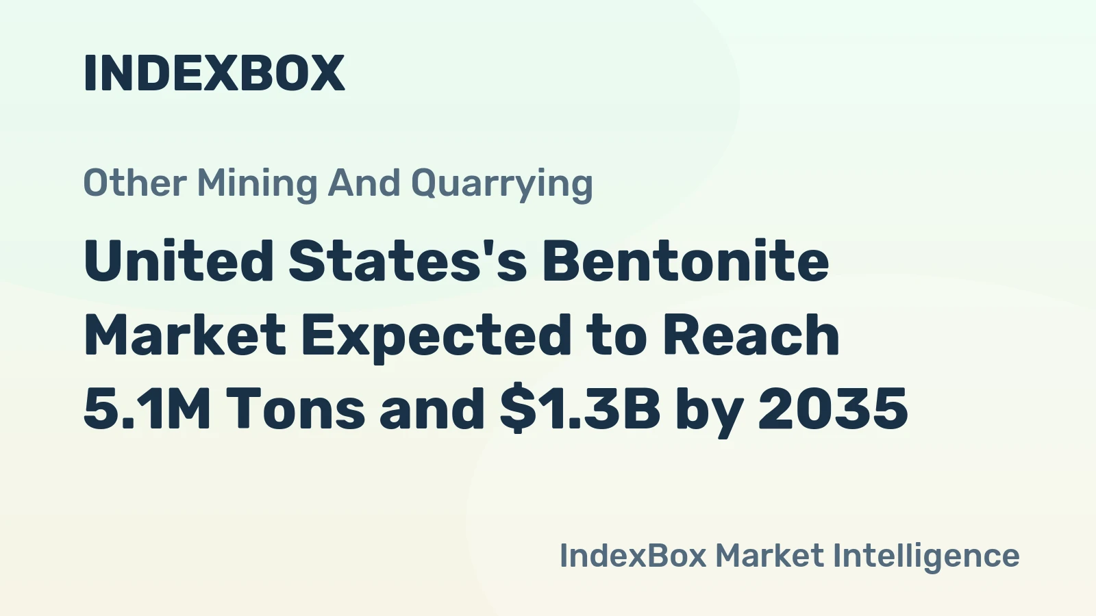 United States's Bentonite Market Expected to Reach 5.1M Tons and $1.3B by 2035