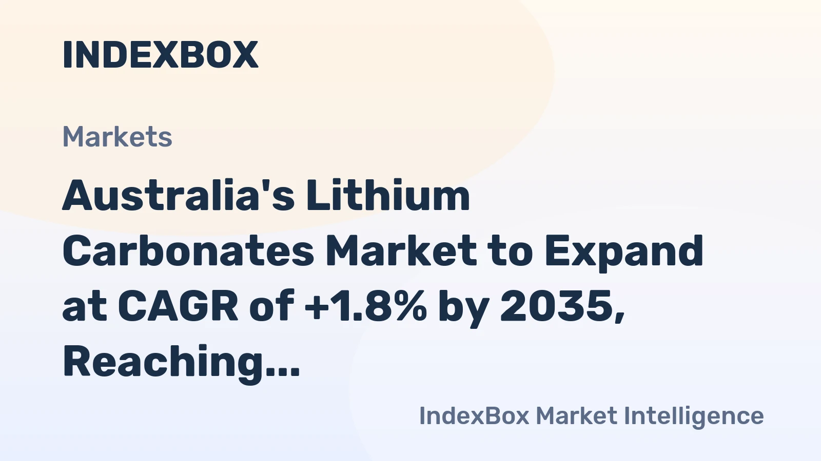 Australia's Lithium Carbonates Market to Expand at CAGR of +1.8% by 2035, Reaching $5.1M in Value