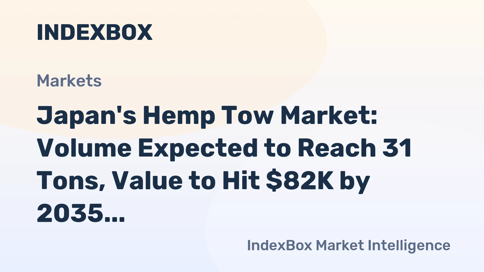 Japan's Hemp Tow Market: Volume Expected to Reach 31 Tons, Value to Hit $82K by 2035