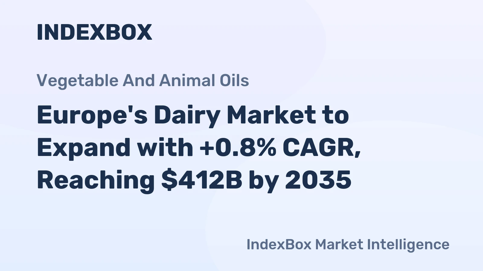 Europe's Dairy Market to Expand with +0.8% CAGR, Reaching $412B by 2035