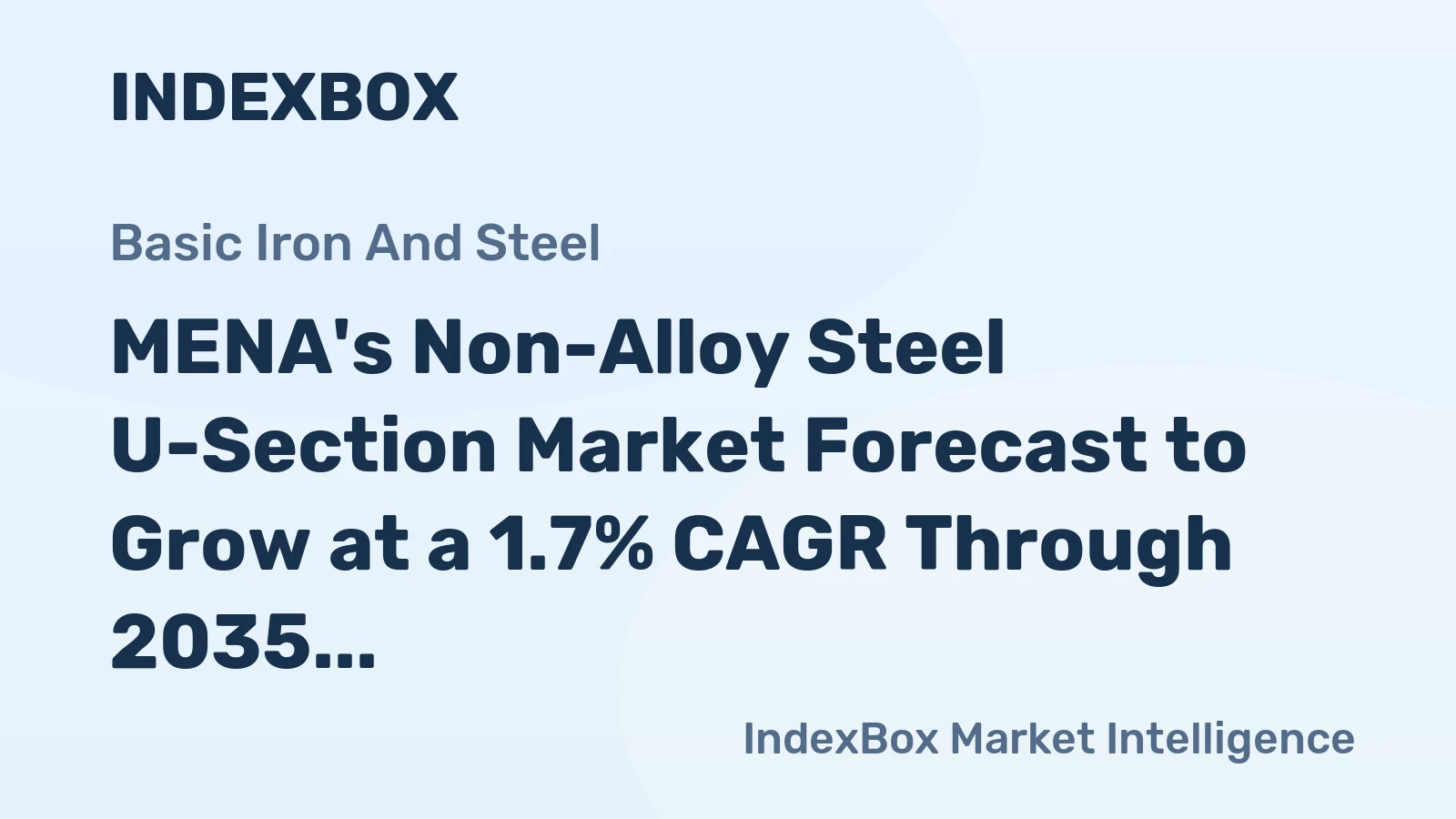 MENA's Non-Alloy Steel U-Section Market Forecast to Grow at a 1.7% CAGR Through 2035