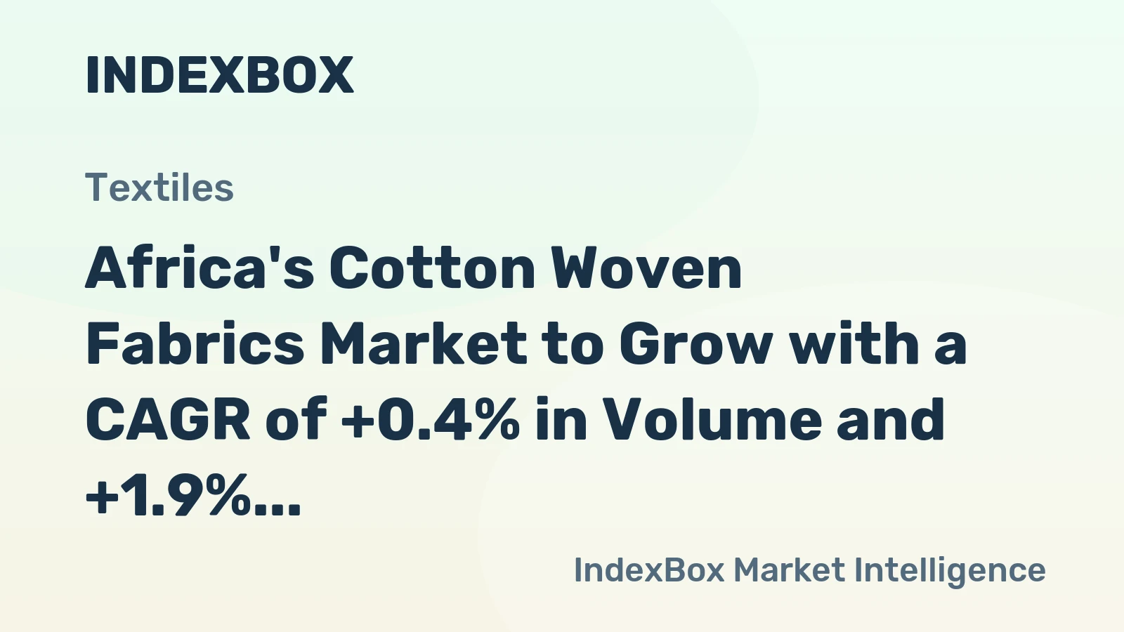 Africa's Cotton Woven Fabrics Market to Grow with a CAGR of +0.4% in Volume and +1.9% in Value from 2024 to 2035