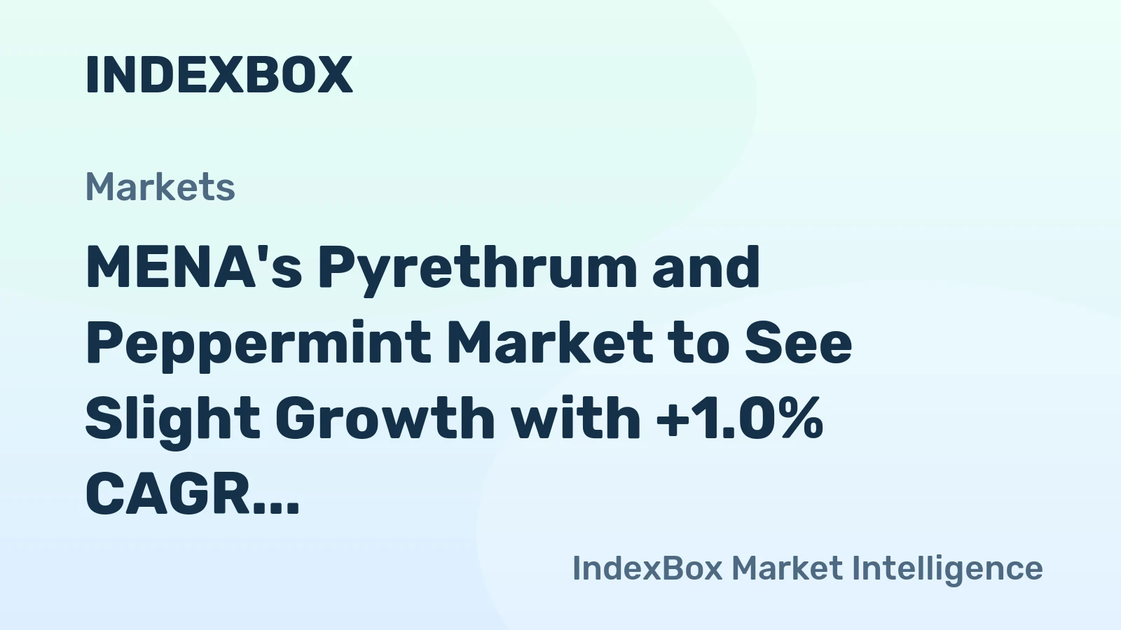 MENA's Pyrethrum and Peppermint Market to See Slight Growth with +1.0% CAGR Over the Next Decade