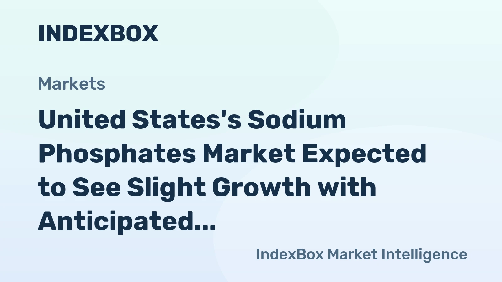 United States's Sodium Phosphates Market Expected to See Slight Growth with Anticipated CAGR of +1.6%