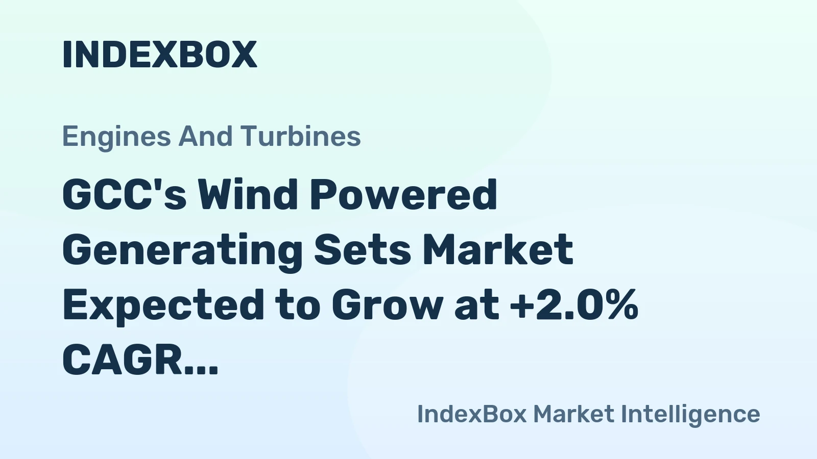 GCC's Wind Powered Generating Sets Market Expected to Grow at +2.0% CAGR to Reach $2.3B by 2035