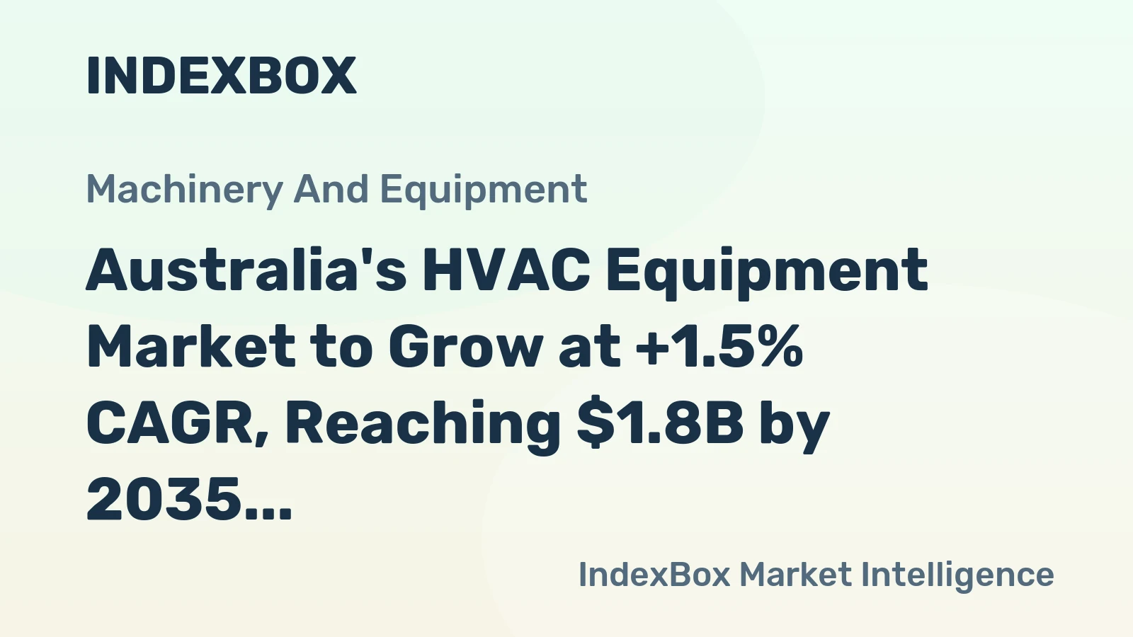 Australia's HVAC Equipment Market to Grow at +1.5% CAGR, Reaching $1.8B by 2035
