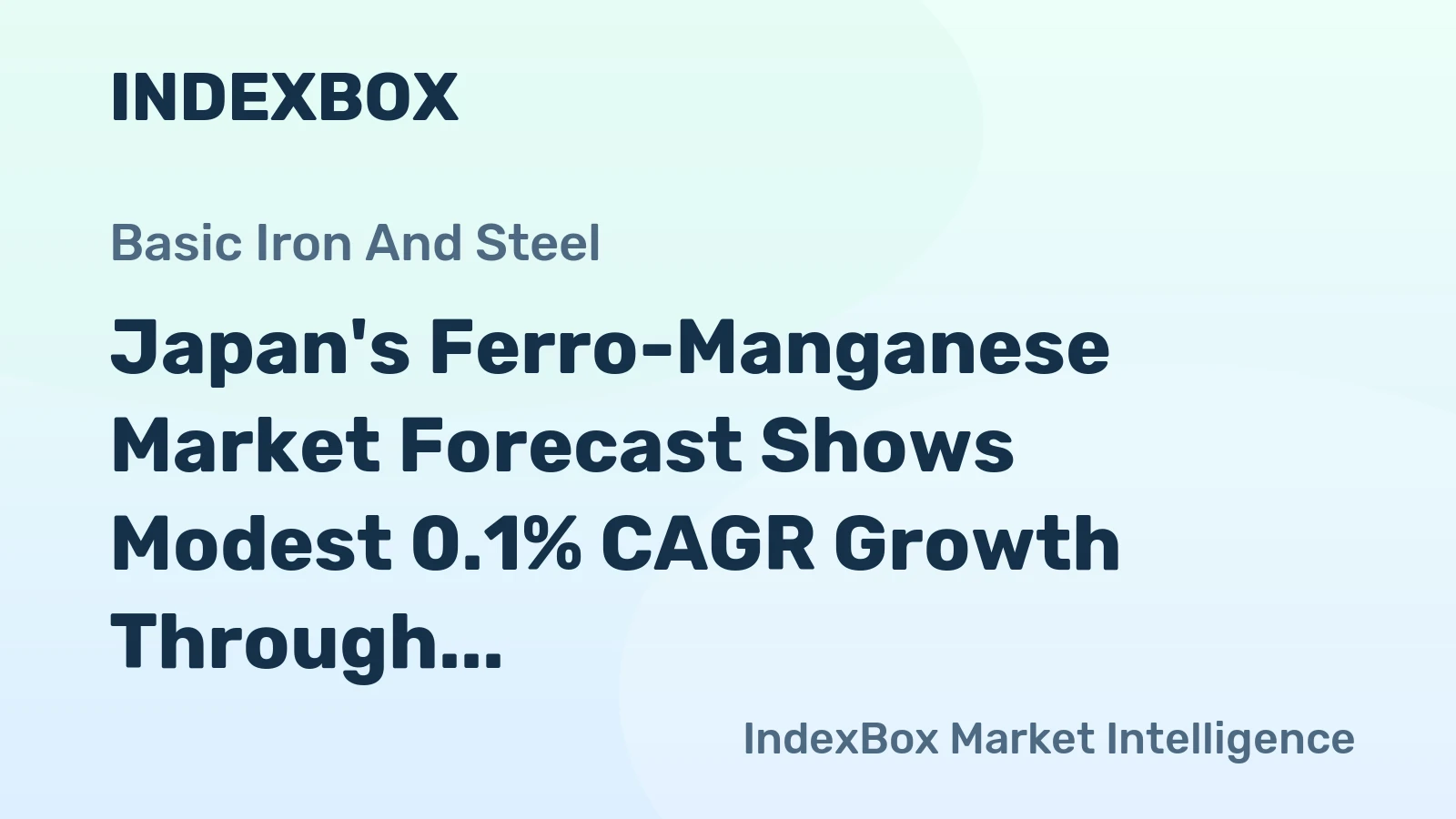 Japan's Ferro-Manganese Market Forecast Shows Modest 0.1% CAGR Growth Through 2035