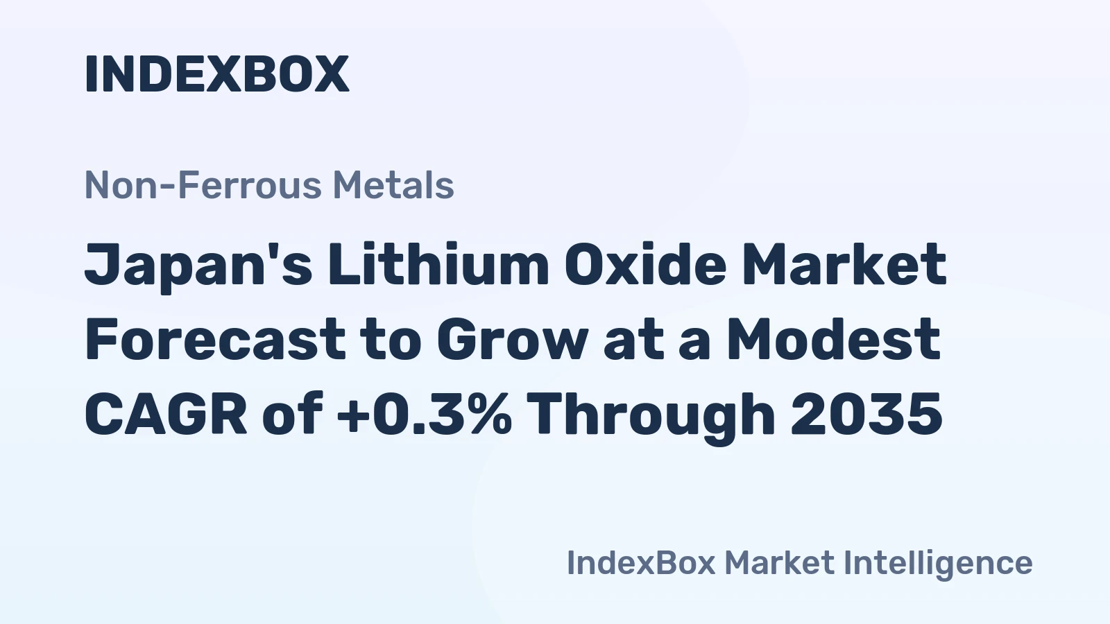 Japan's Lithium Oxide Market Forecast to Grow at a Modest CAGR of +0.3% Through 2035